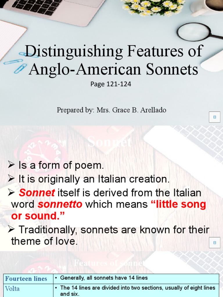 Features of Anglo-American Sonnets | PDF