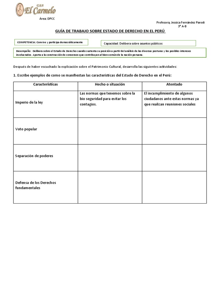 E Ficha Estado de Derecho | PDF