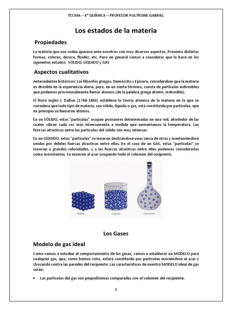 Estados de la Materia y Leyes de Gases | PDF | Gases | Pascal (Unidad)