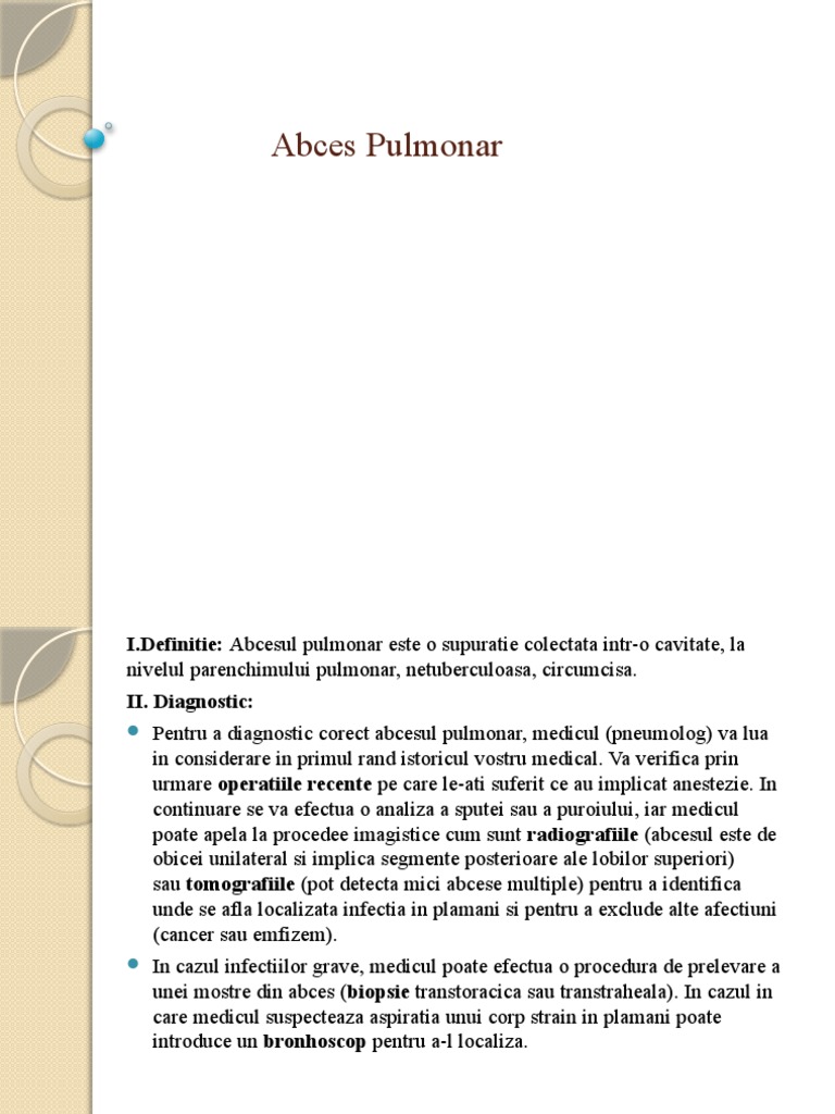 Abcesul Pulmonar | PDF