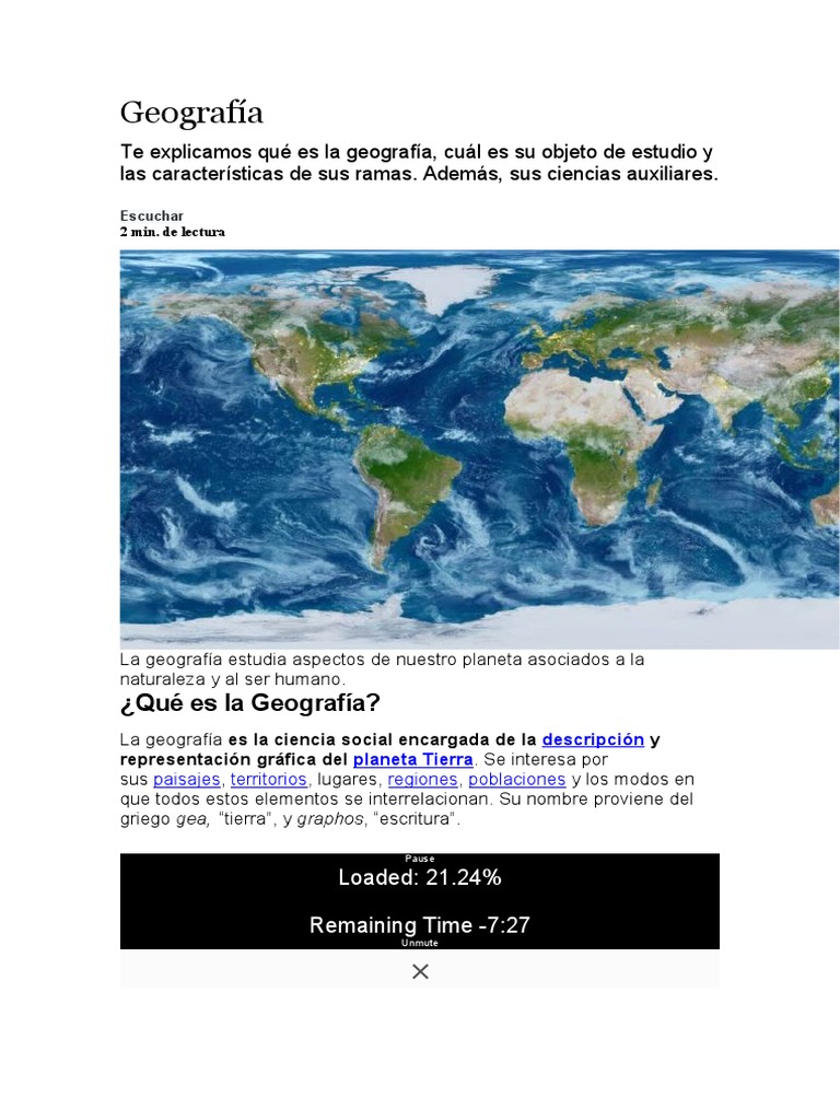 Que Estudia La Geografía | PDF | Geografía | Ciencias de la Tierra