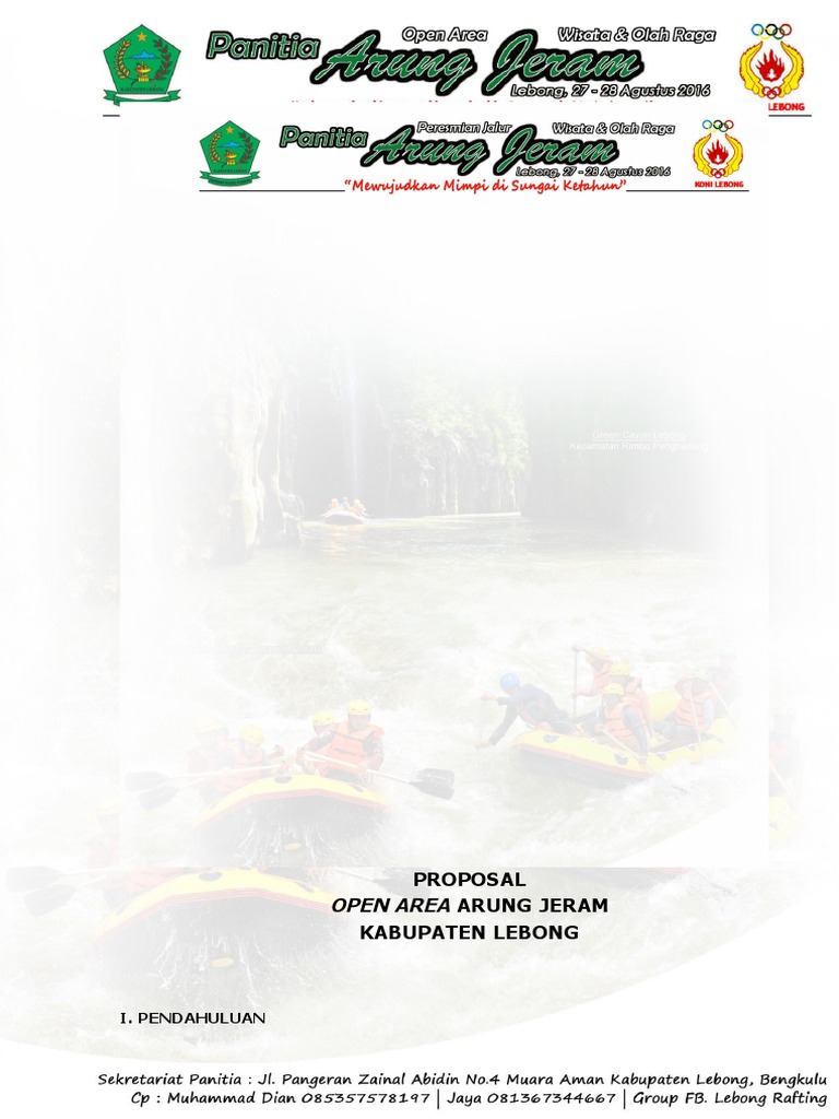 Proposal Open Area Arung Jeram | PDF