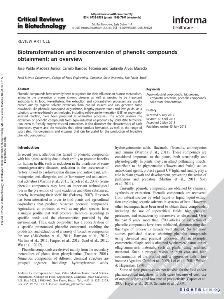 Biotransformation and Bioconversion of Phenolic Compounds | Download ...