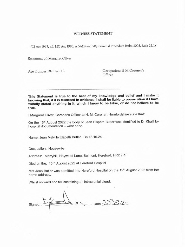 Coroner Statements PDF | PDF