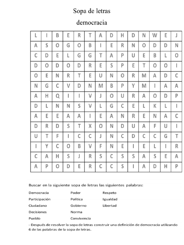 Sopa de Letras Segundo | PDF