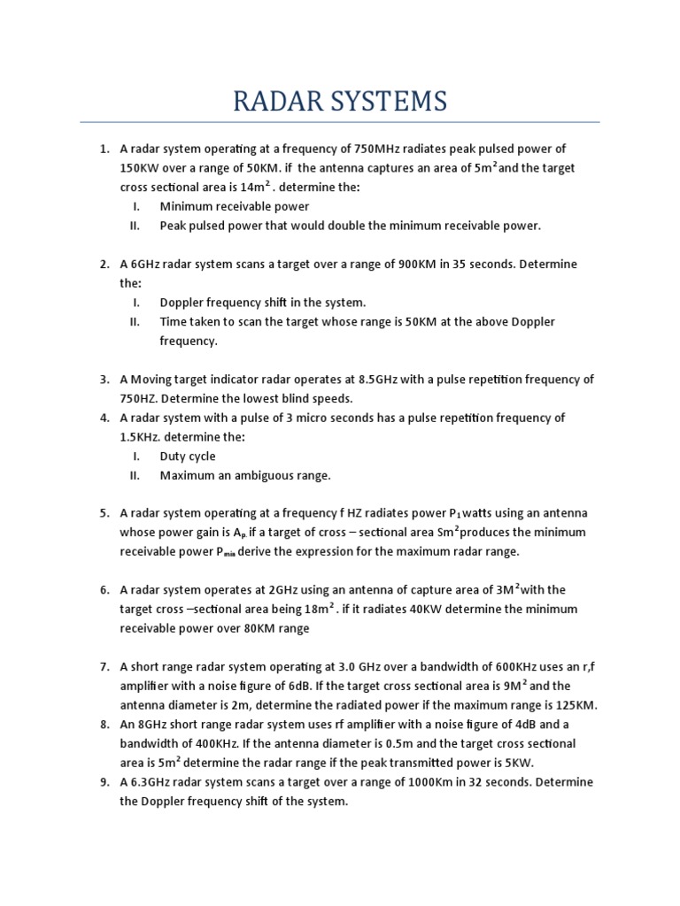 Radar Systems Pdf