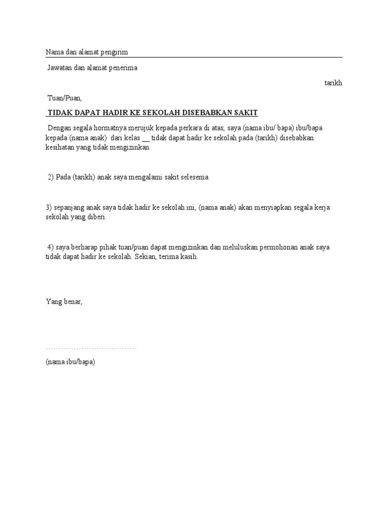 Contoh Surat Cuti | PDF