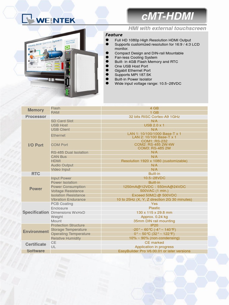 cMT-HDMI Datasheet ENG | PDF | Computer Hardware | Computer Engineering
