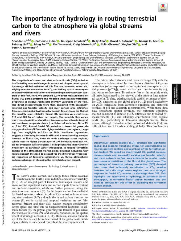 Liu Et Al. 2022 - The Importance of Hydrology in Routing Terrestrial ... Liu Et Al. 2022 - The Importance of Hydrology in Routing Terrestrial ...