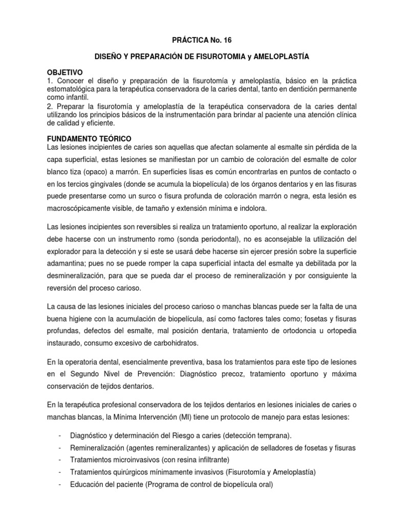 Práctica 16 Fisurotomia | PDF
