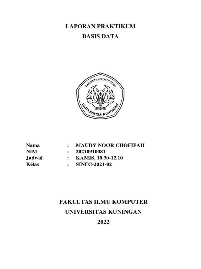 Laporan Praktikum Basis Data Modul 10 | PDF Laporan Praktikum Basis Data Modul 10 | PDF