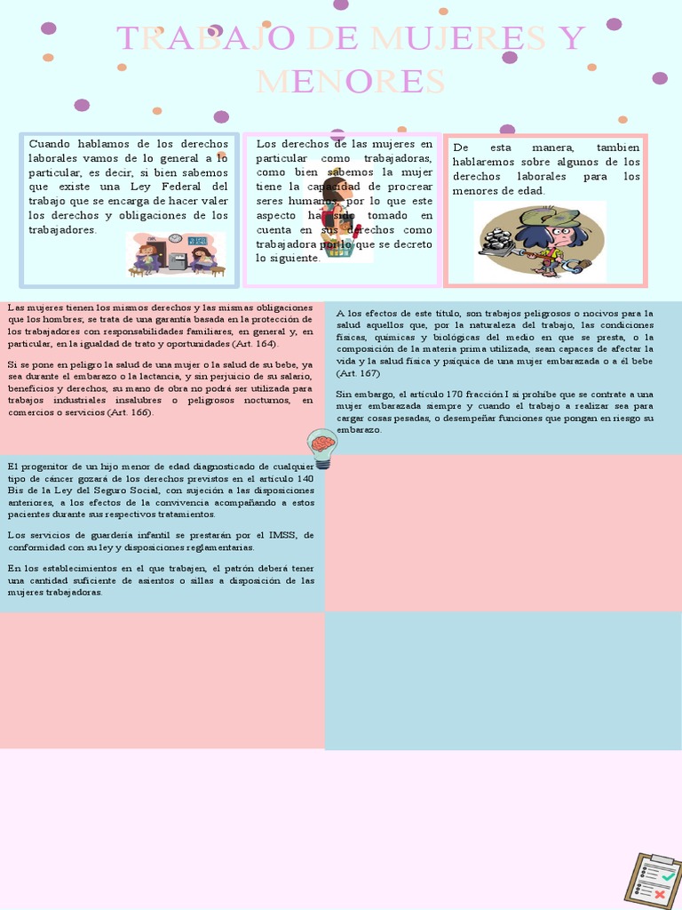 Infografia de Trabajo de Mujeres y Menores | PDF | Mujer | Menor (ley)