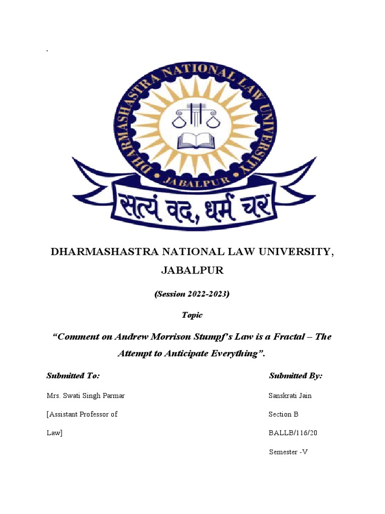 Dharmashastra National Law University, Jabalpur | PDF | Objectivity ...