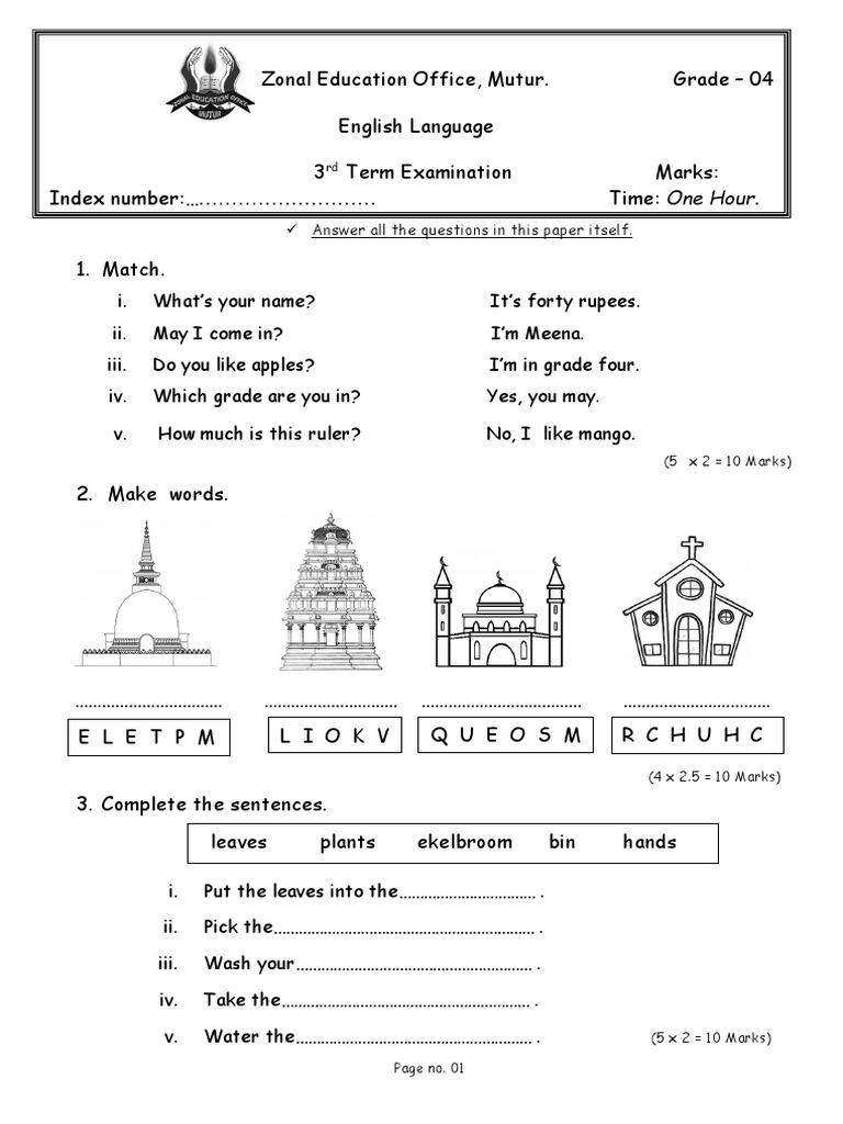 2023 Grade 4 3rd Term | PDF