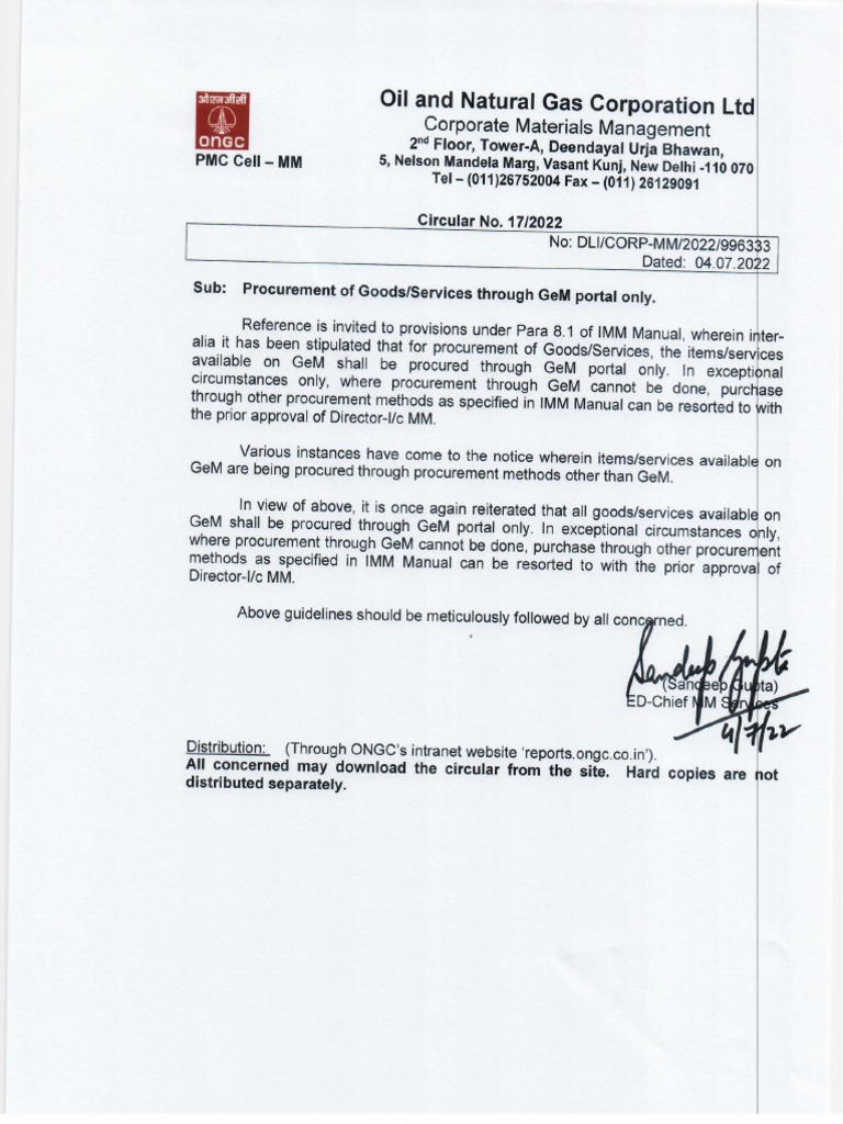 GeM Procurement - Circular PDF | PDF