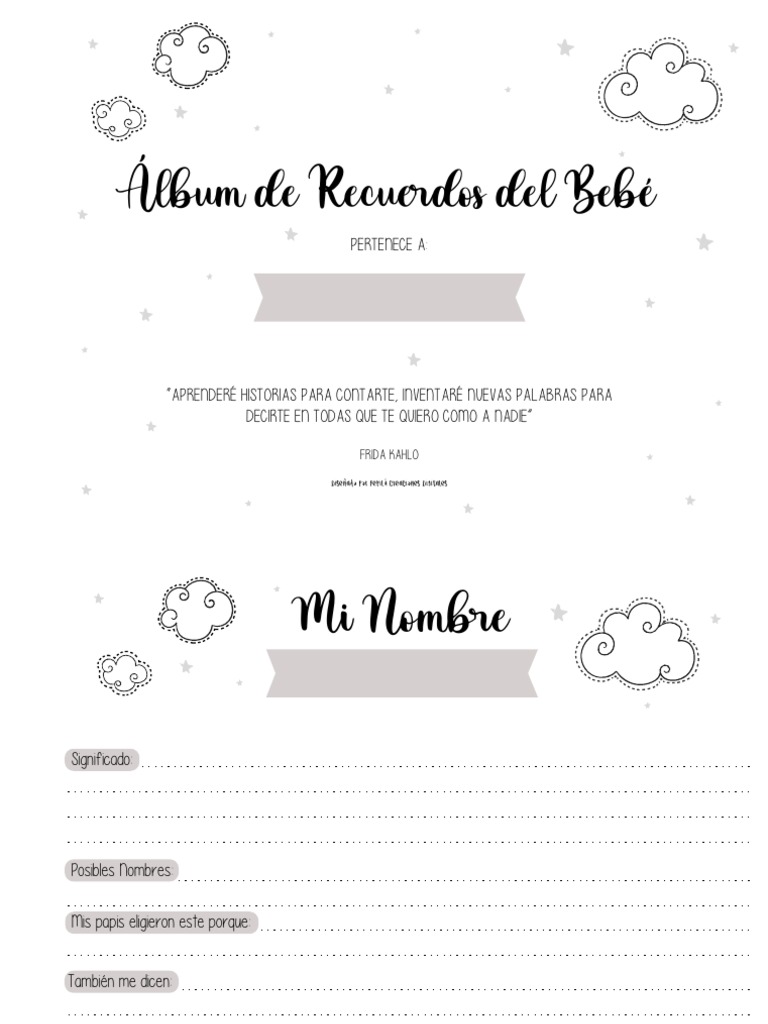 Libro de Recuerdos Bebé en A4 | PDF