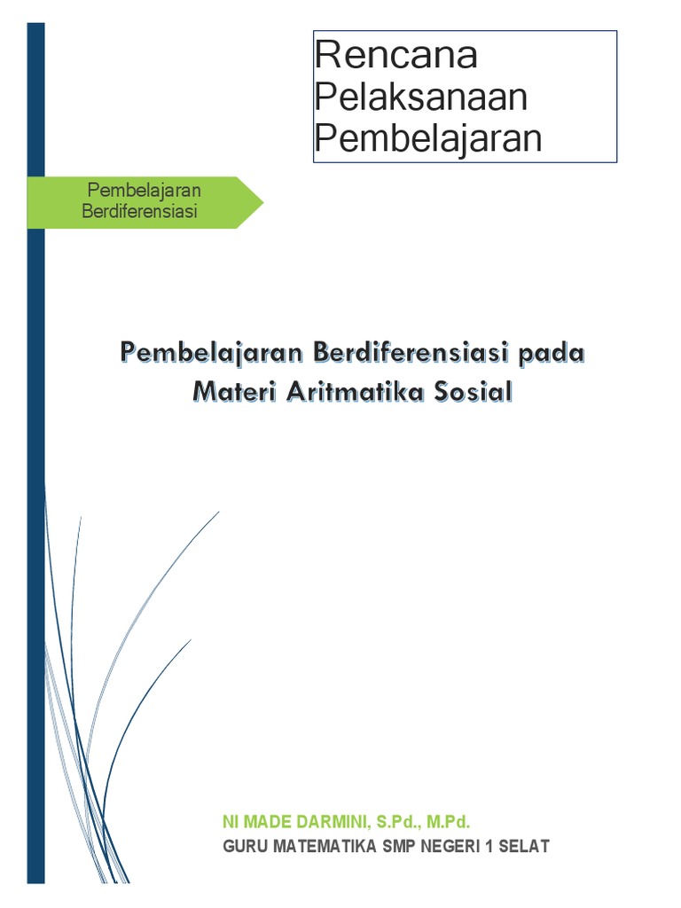 RPP Berdiferensiasi Matematika Kelas 7 | PDF