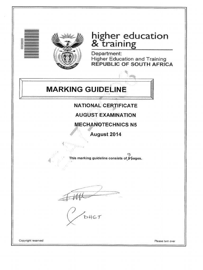 Mechanotechnics N5 | PDF