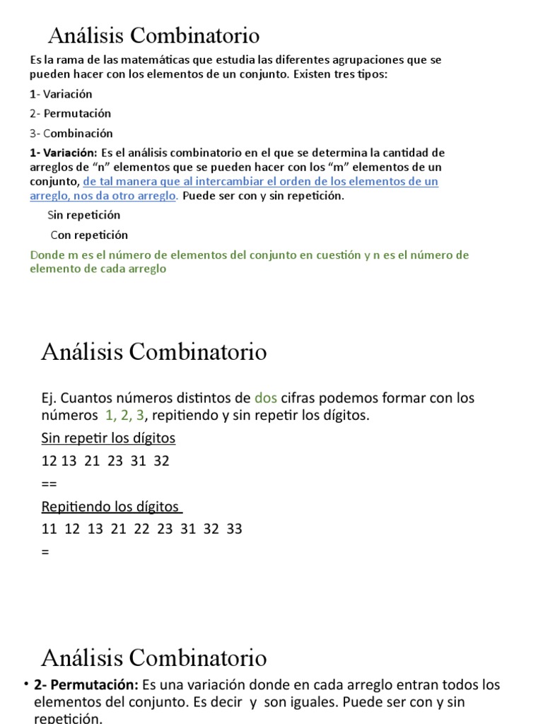 Análisis Combinatorio | PDF | Combinatoria | Permutación