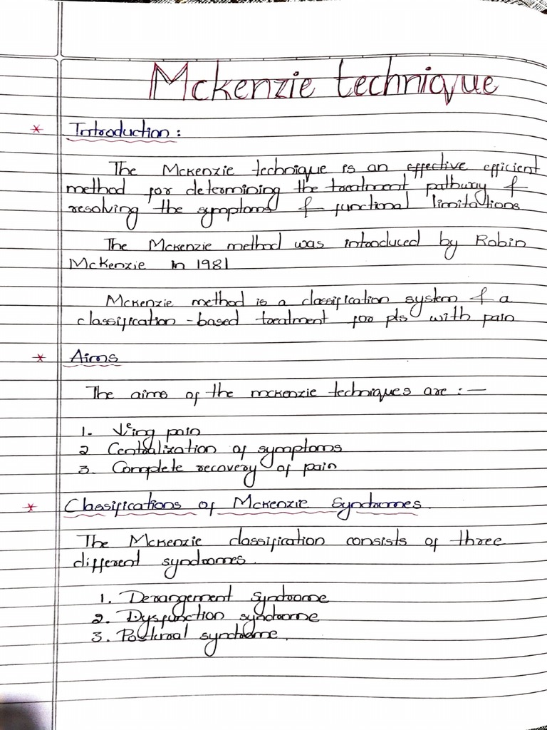 McKenzie Technique PDF | PDF