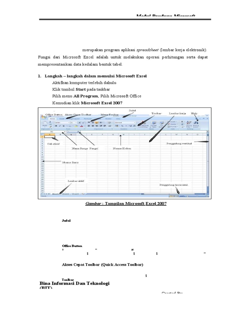 Modul Panduan Microsoft Excel Bina Infor | PDF