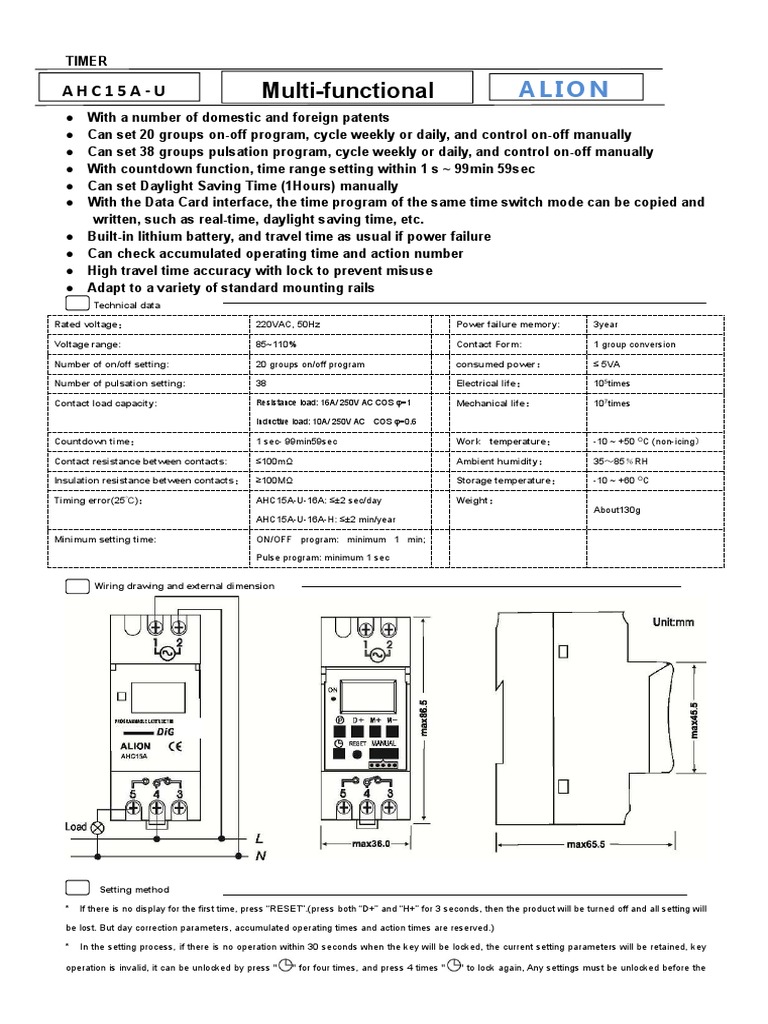 AHC15A U Manual | PDF | Switch | Electricity