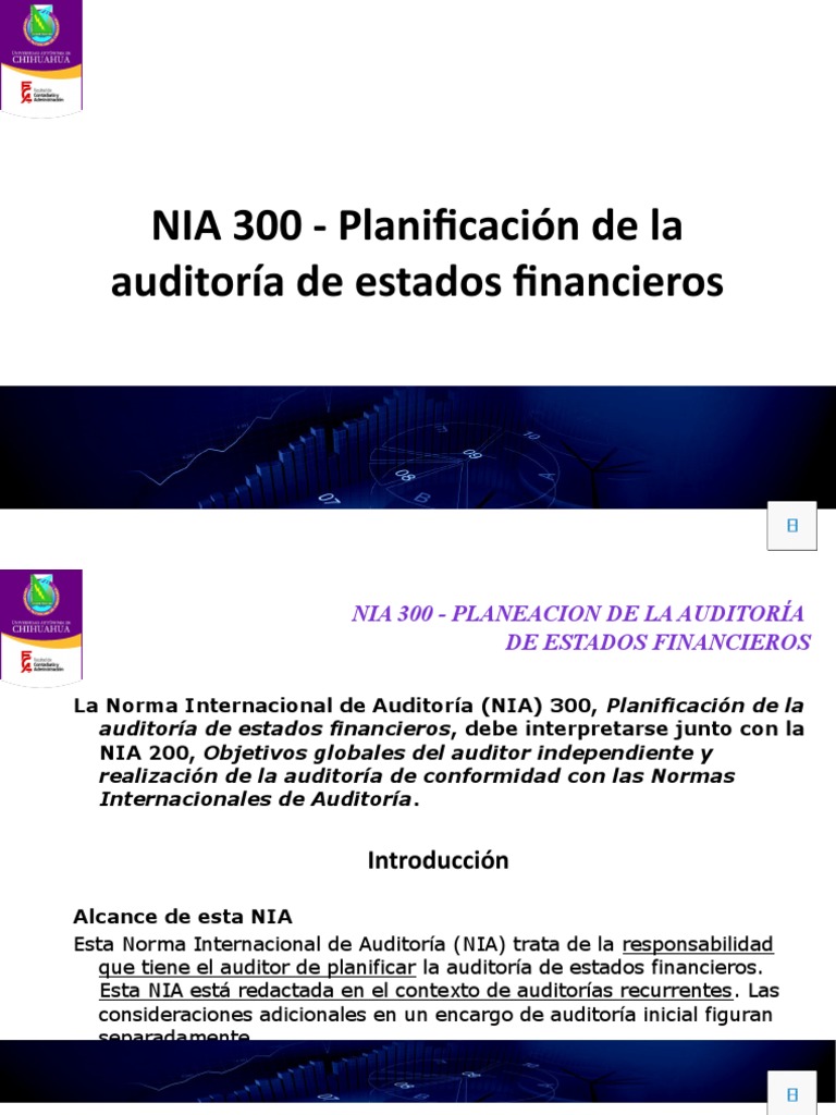 NIA 300 - Planeación de La Auditoria de Estados Financieros (Con Audio ...