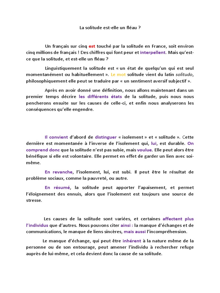 La Solitude | PDF | Solitude | Solitude