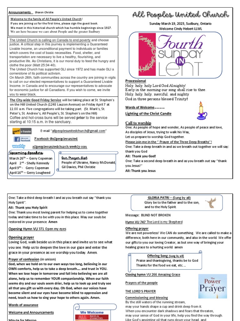 Cindy Hebert March 19th 2023 Rev5 PDF | PDF | Prayer | Amen