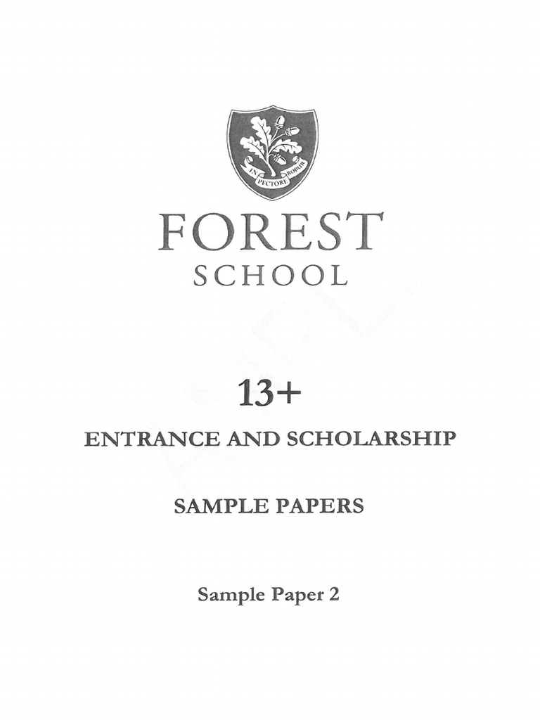 Forest School 13 Plus Maths Sample Paper 2 PDF | PDF