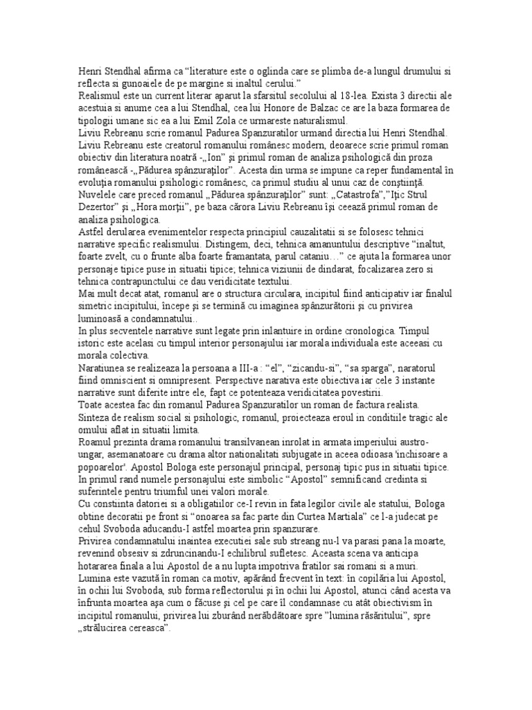 Padurea Spanzuratilor 1 | PDF