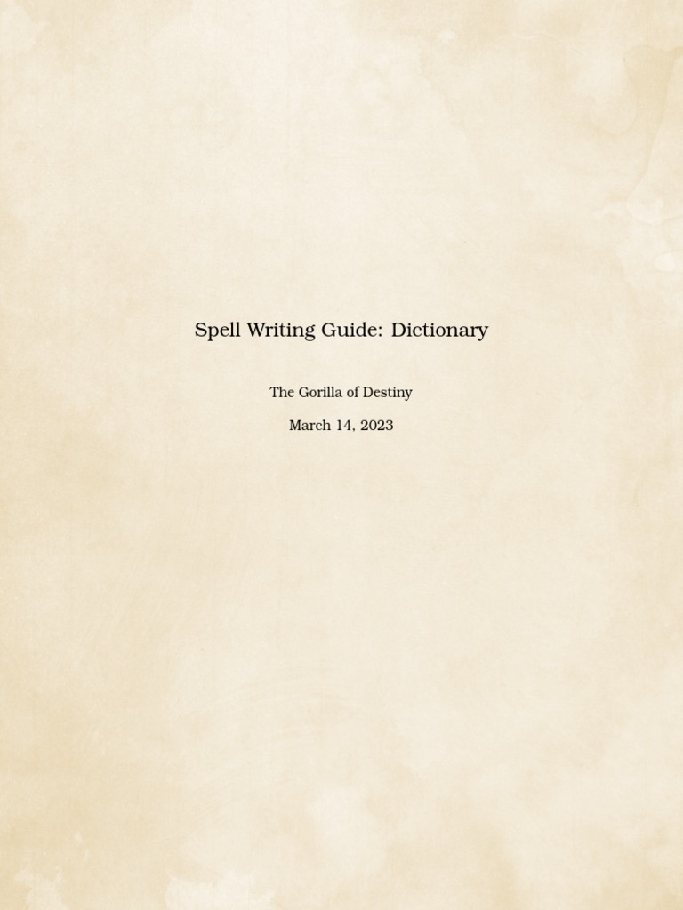 Spell Writing Dictionaryv2 PDF | PDF