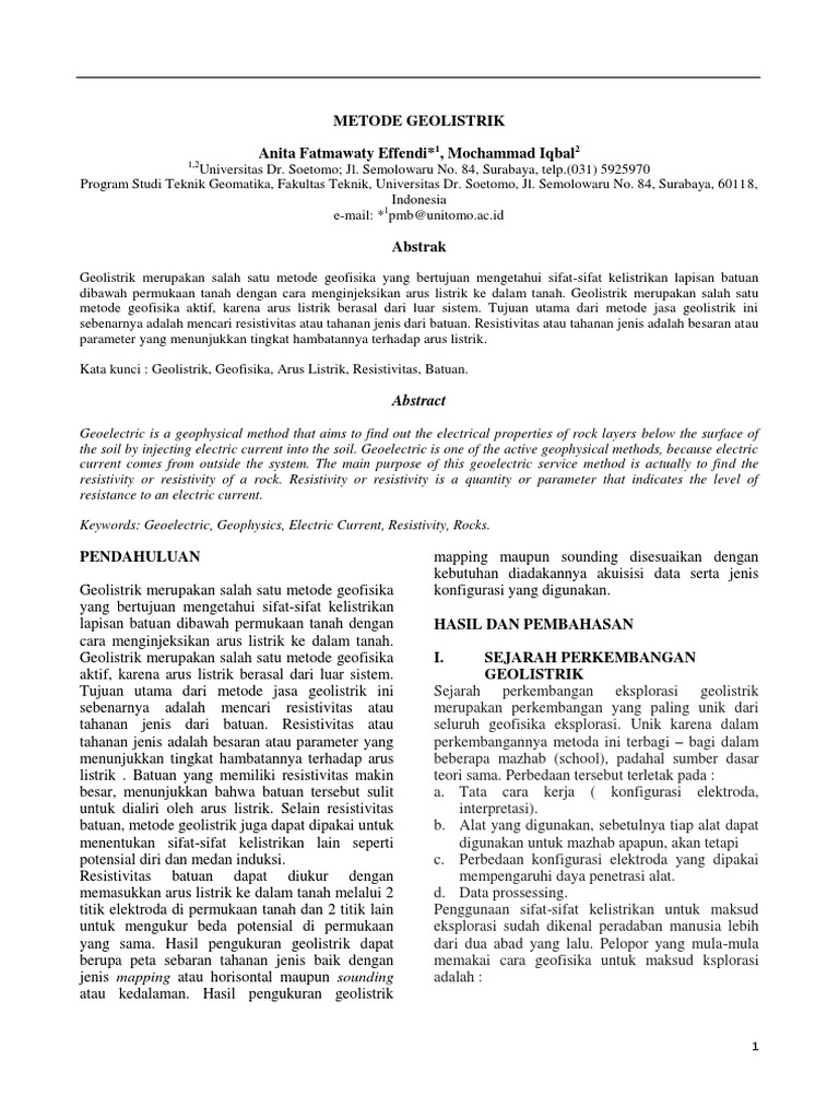 Metode Geolistrik | PDF