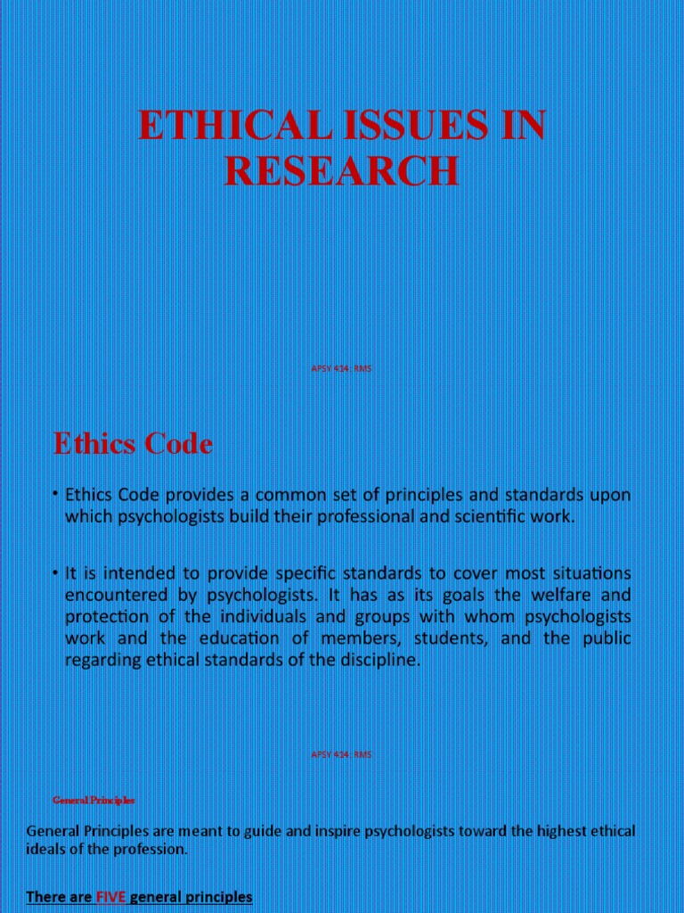 Ethical Issues in Research | PDF