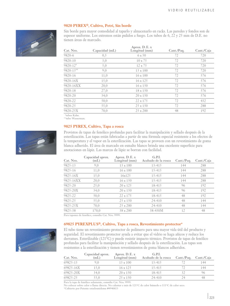 Tubos de Vidrio-Pyrex | PDF | Materiales | Sector secundario de la economía