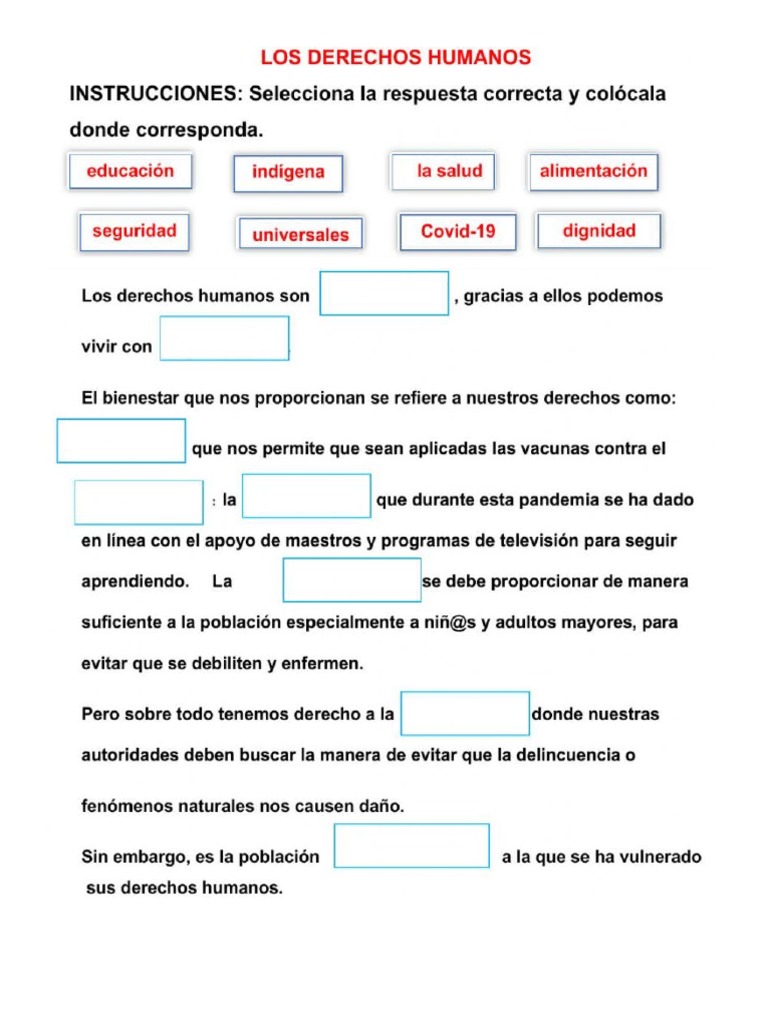 Ejercicio Derechos Humanos | PDF