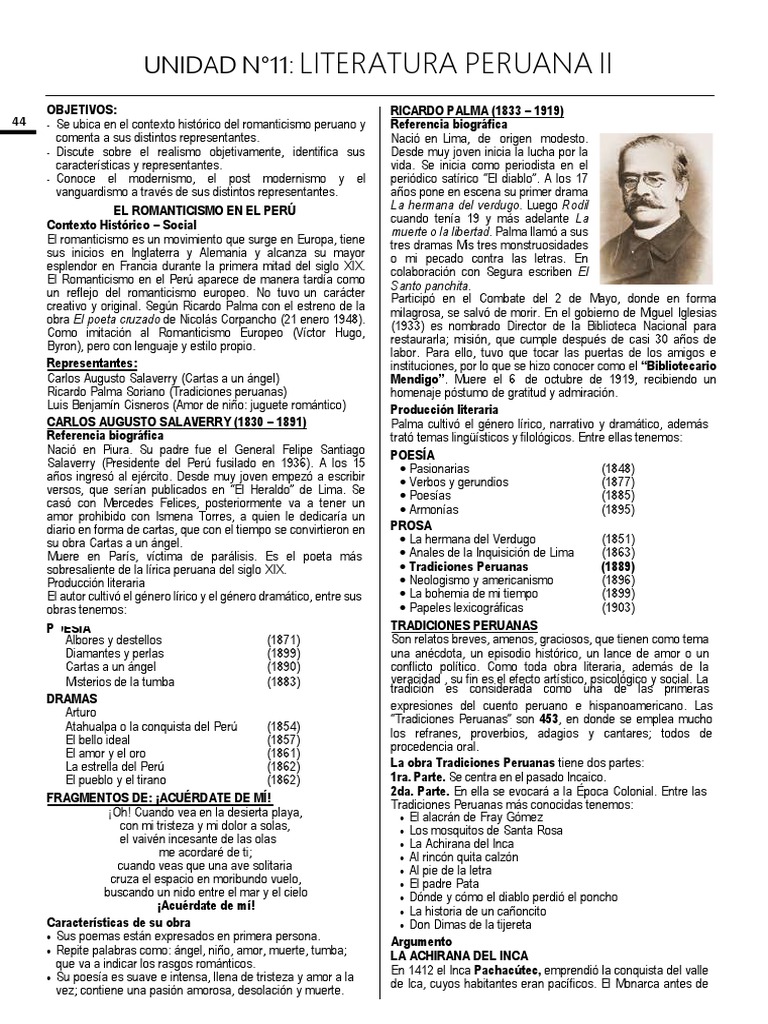 Unidad 11 Literatura | PDF | Vanguardia | Perú