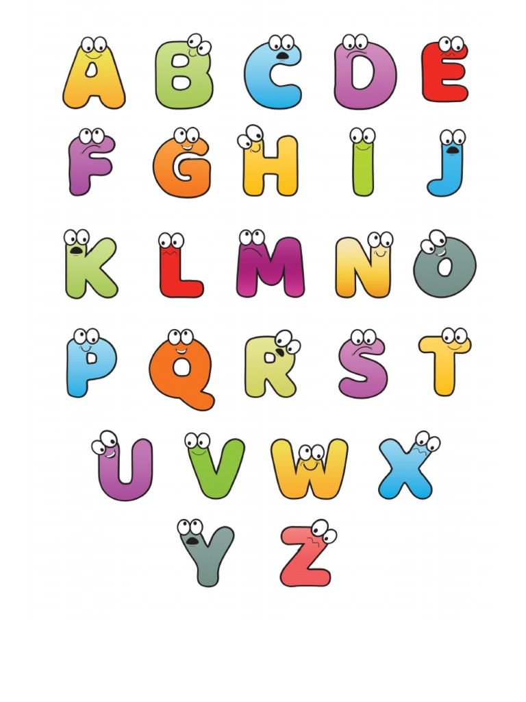 free-printable-colorful-cartoon-letters-set | PDF