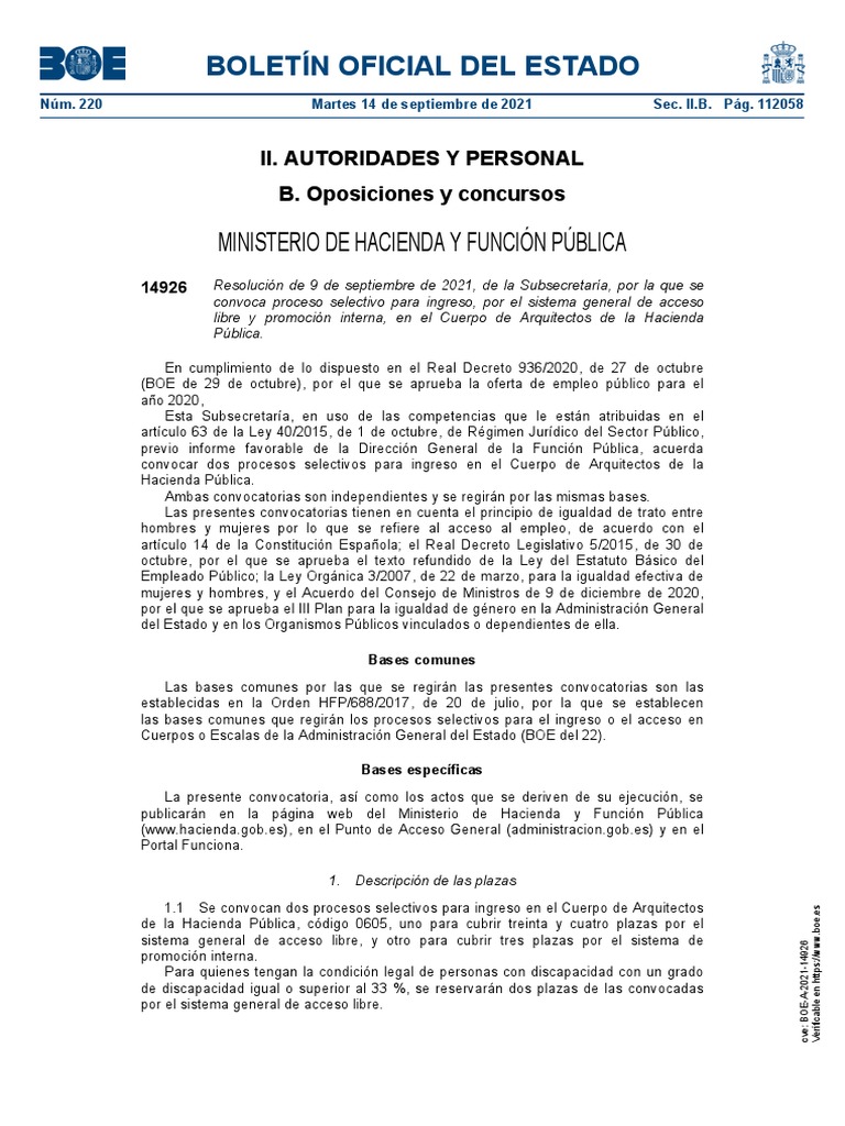 Boe A 2021 14926 | PDF | Gobierno | Justicia