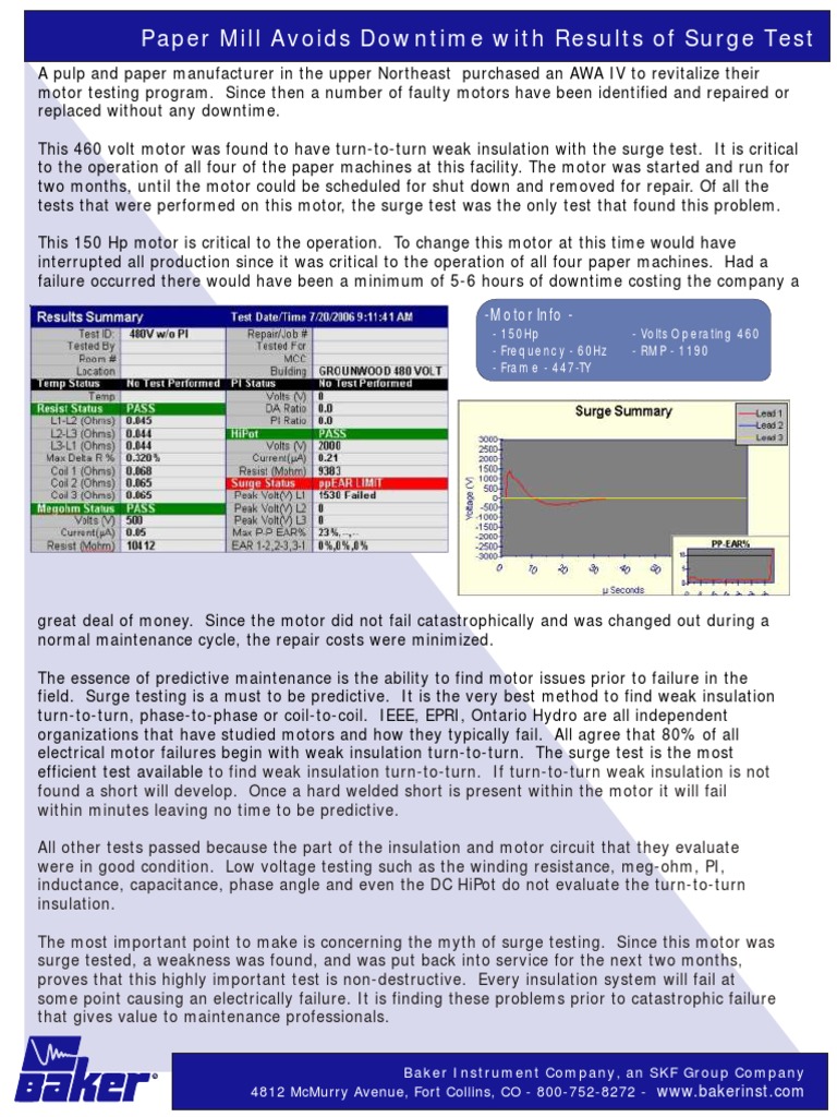 Surge Testing Prevents Motor Failure | PDF | Insulator (Electricity ...