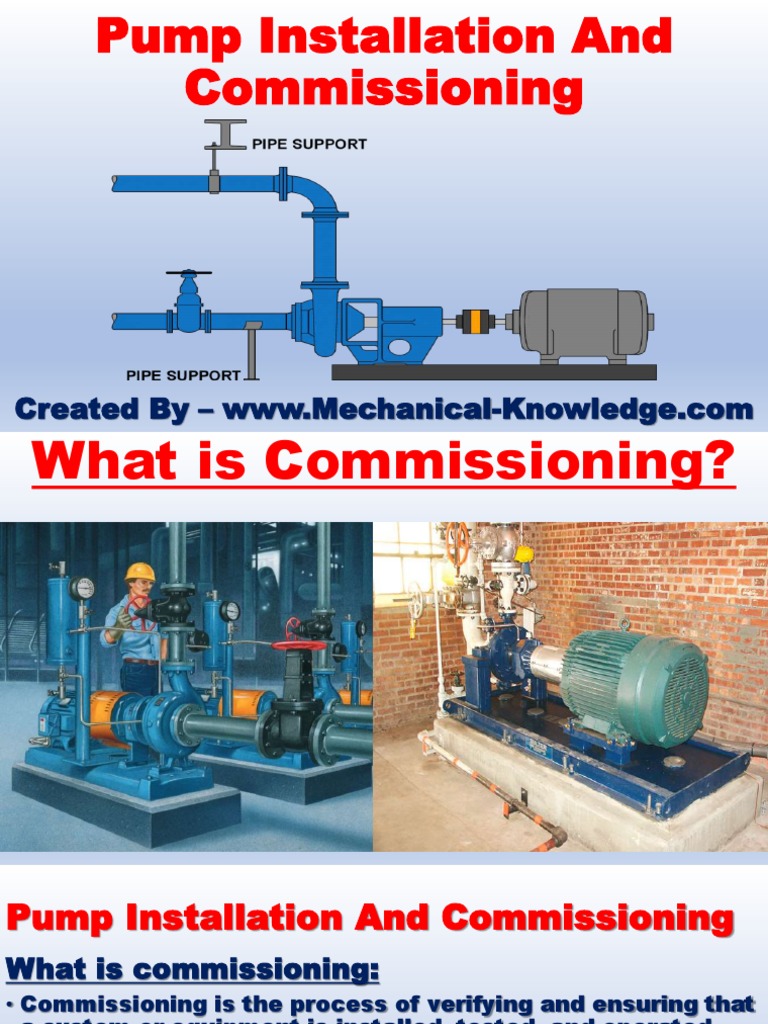 Pump Installation and Commissioning Guide | PDF | Pump | Verification ...