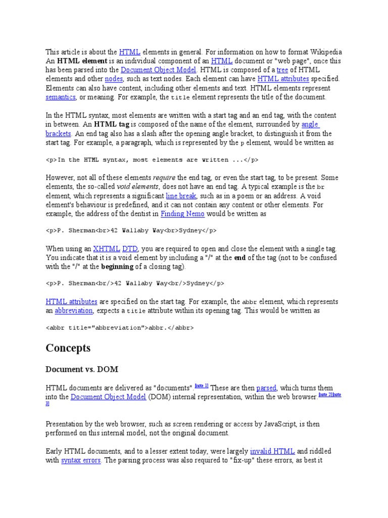 HTML Elements Explained | PDF | Html Element | Html