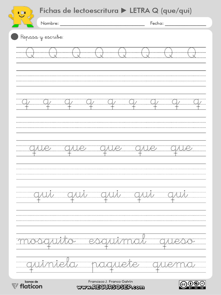 10 Fichas Lectoescritura Montessori Recursosep Letra Q PDF | PDF