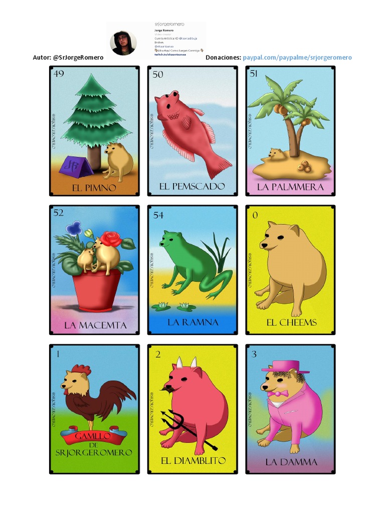 A4 Coleccion Baraja Loteria Cheems A4 PDF | PDF