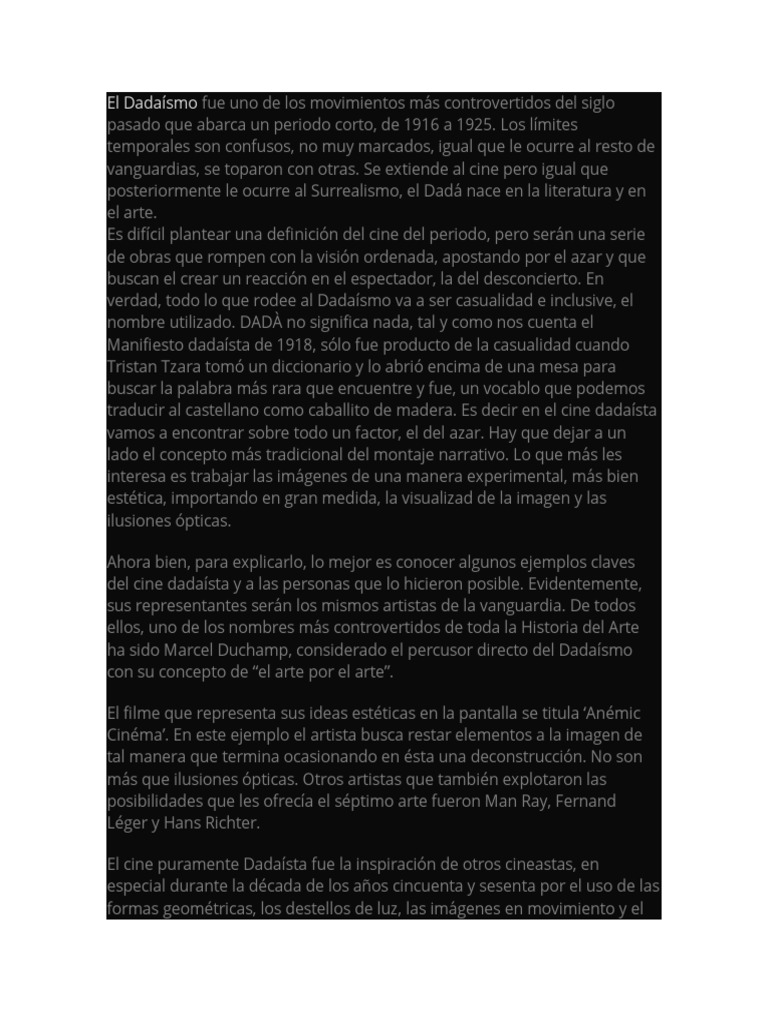 Cine Dadaísta: Azar y Vanguardias | PDF | Vanguardia | Modernismo