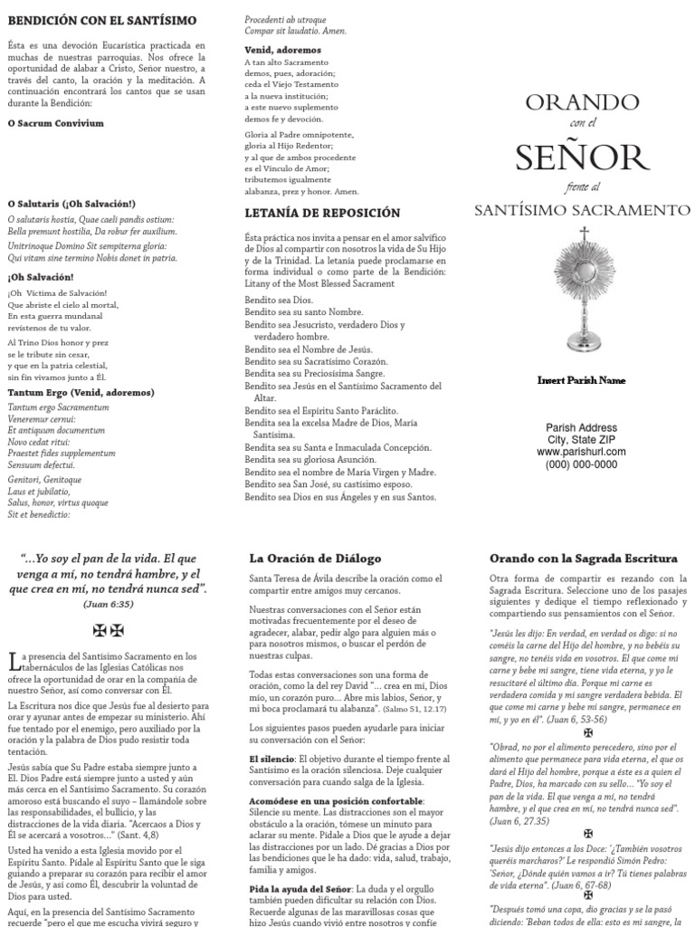 Adoration Prayers (Spanish) Parish PDF | PDF | eucaristía | Oración
