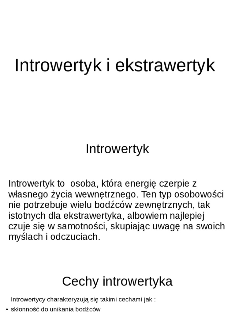 Introwertyk I Ekstrawertyk | PDF