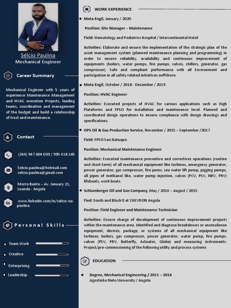 A Well-Rounded Mechanical Engineer: Selcio Paulina's Diverse Experience ...