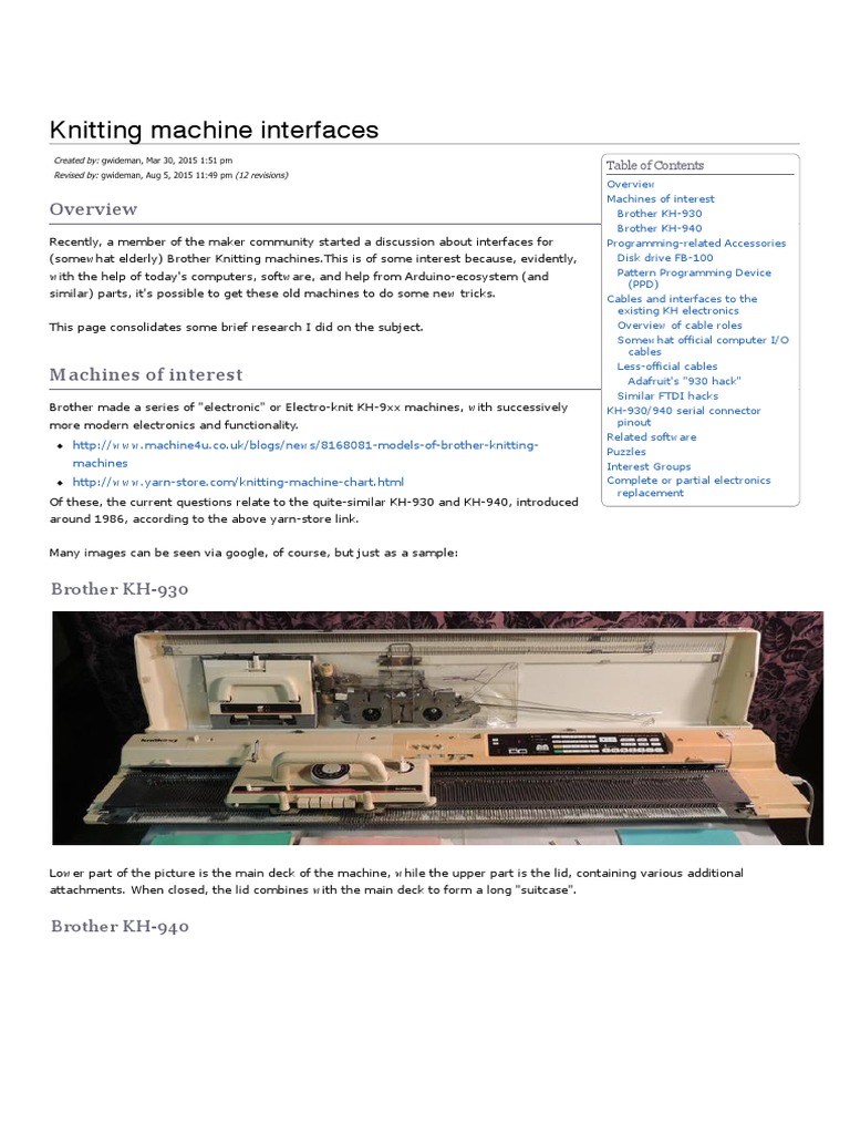 Knitting Machine Interfaces | PDF | Floppy Disk | Computer Science