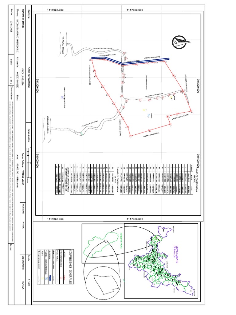 Plano en Fanegas Finca La Belleza | PDF